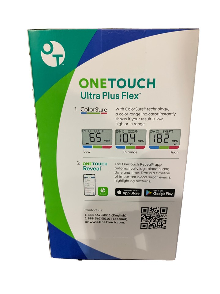 One Touch Ultra Plus Flex Meter Blood Glucose Monitoring System. Blood ...