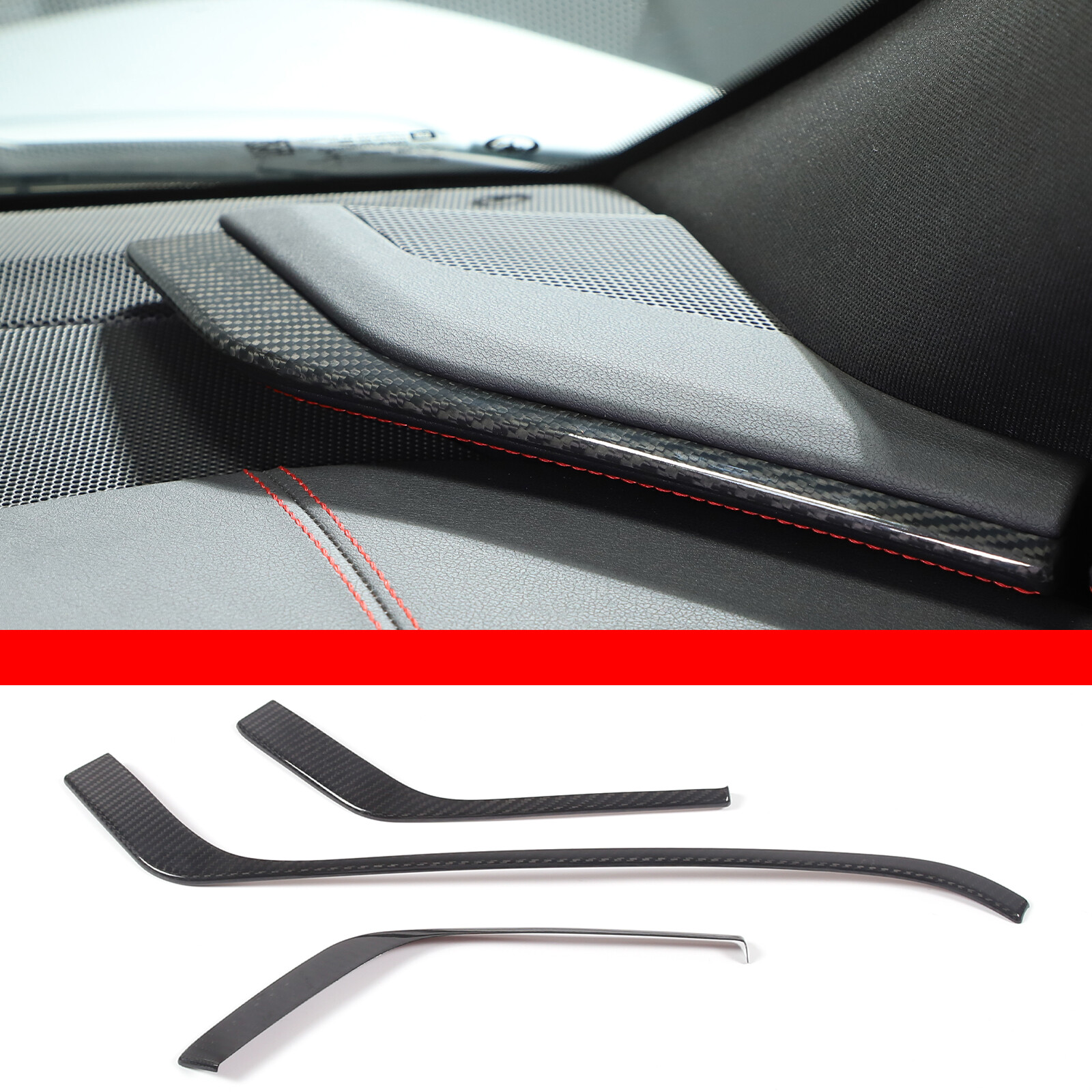 Carbon Fiber Dashboard Side Console Strip Trim For C8 Corvette Z51 Z06 ...