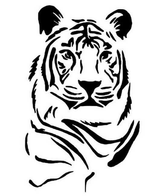 Tiger Face Stencil