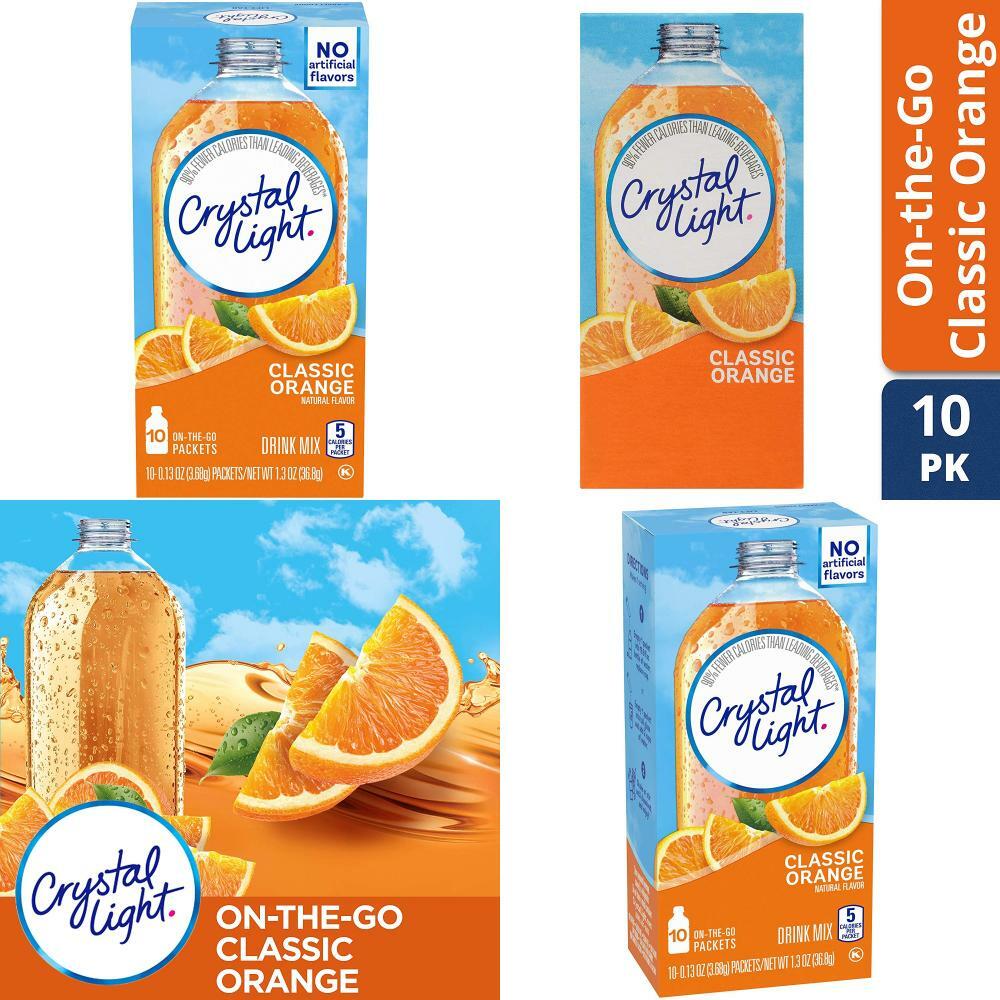 Crystal Light Classic Orange Powdered Drink Mix, 10 ct - 0.13 oz 6 Pack ...