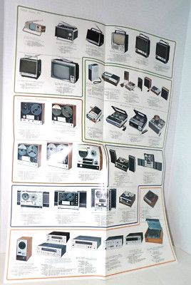 Vtg 1969 SONY Fold-Out Poster Transistor Electronics Catalog Ad Radios ...