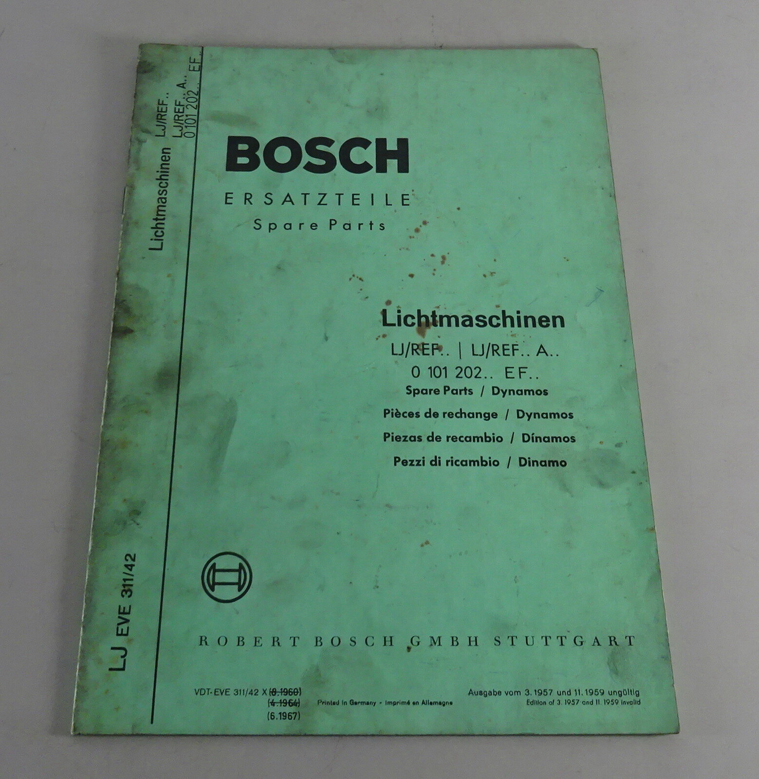 Teilekatalog / Spare Parts Bosch Lichtmaschinen LJ/REF../ LJ/REF..A von ...