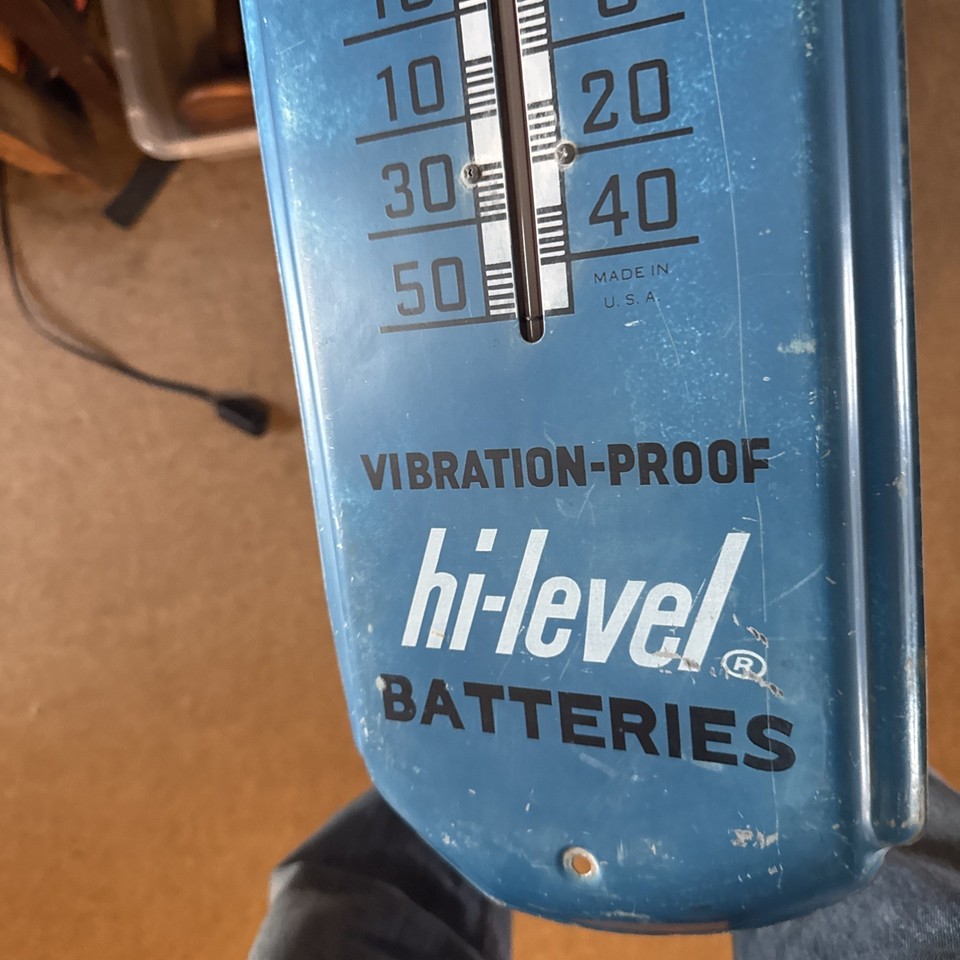 27x8 PRESTOLITE BATTERY GAS OIL ADVERTISING THERMOMETER SIGN | eBay