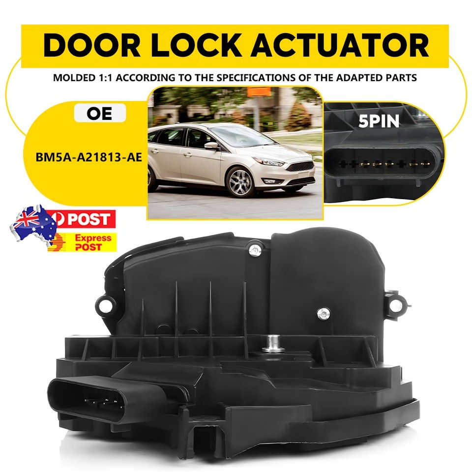 Fit 2013-2017 Focus/Front Ford RH Lock Driver Actuator Side 5 Pin Black ...