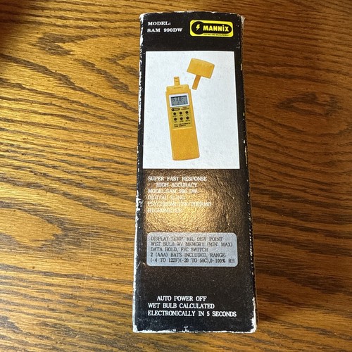MANNIX SAM 990DW Digital Sling Psychrometer/Thermo-Hygrometer Brand New ...