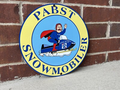12 Inch Pabst Snowmobile Ski metal sign Hi Gloss Premium Sign | eBay