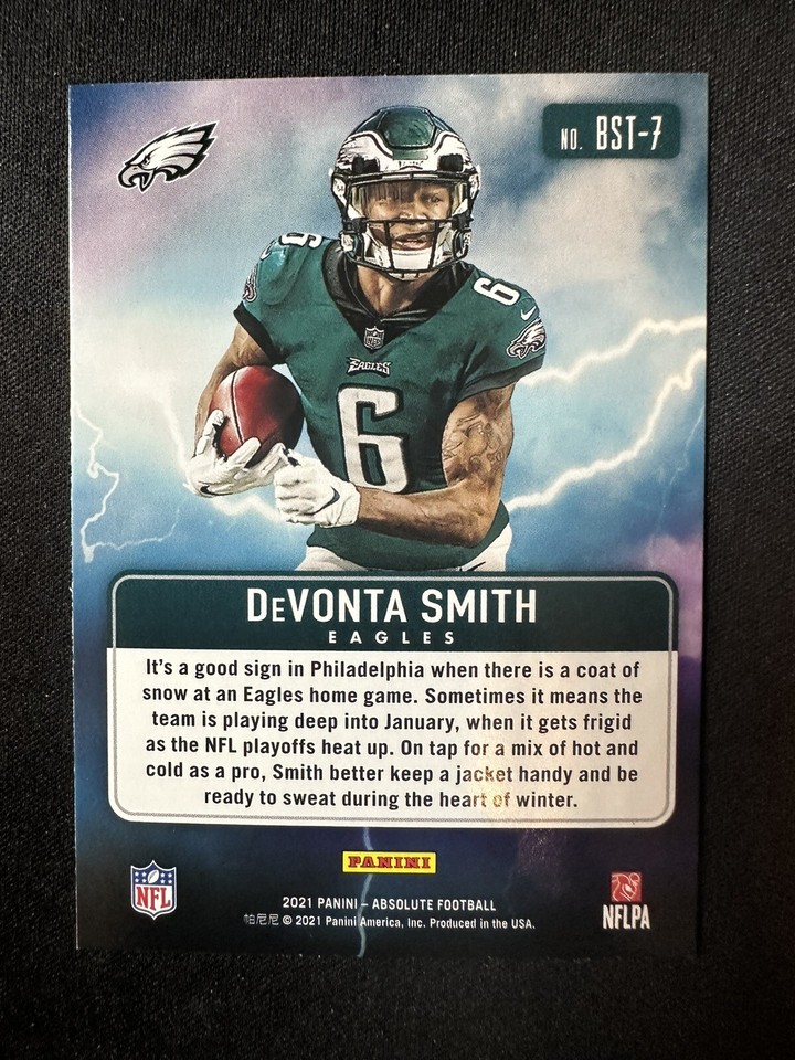 2021 PANINI ABSOLUTE BST-7 DEVANTA SMITH BY STORM ROOKIE EAGLES WR | eBay