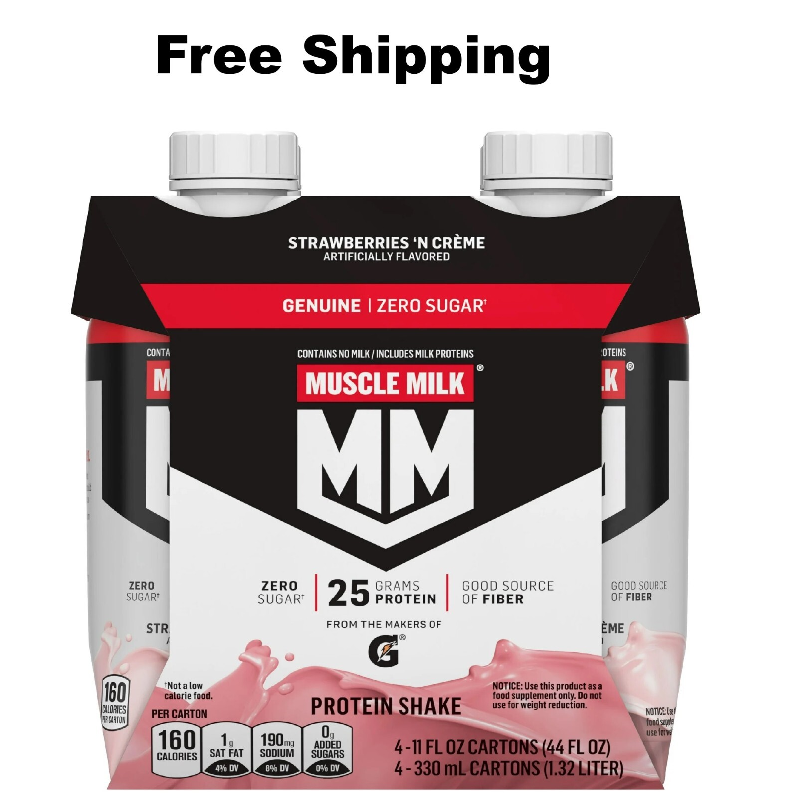 Muscle Milk Genuine Protein Shake Strawberries 'n Crème, 11 fl oz ...