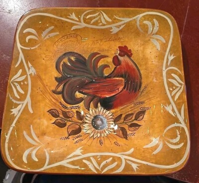 2 Certified International Golden Rooster Dinner Plate GOEFFREY ALLEN ...