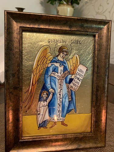 Greek Russian Orthodox Handmade Glass Icon Guardian Angel | eBay