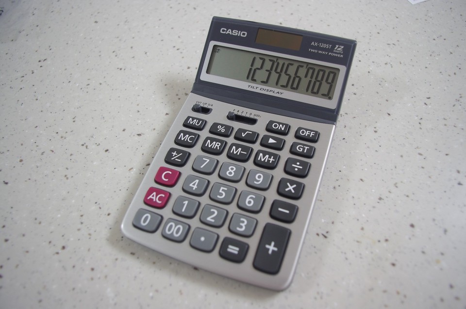 CASIO AX-120ST 12DIGITS TWO WAY POWER Calculator, Good Touch, Tilt ...