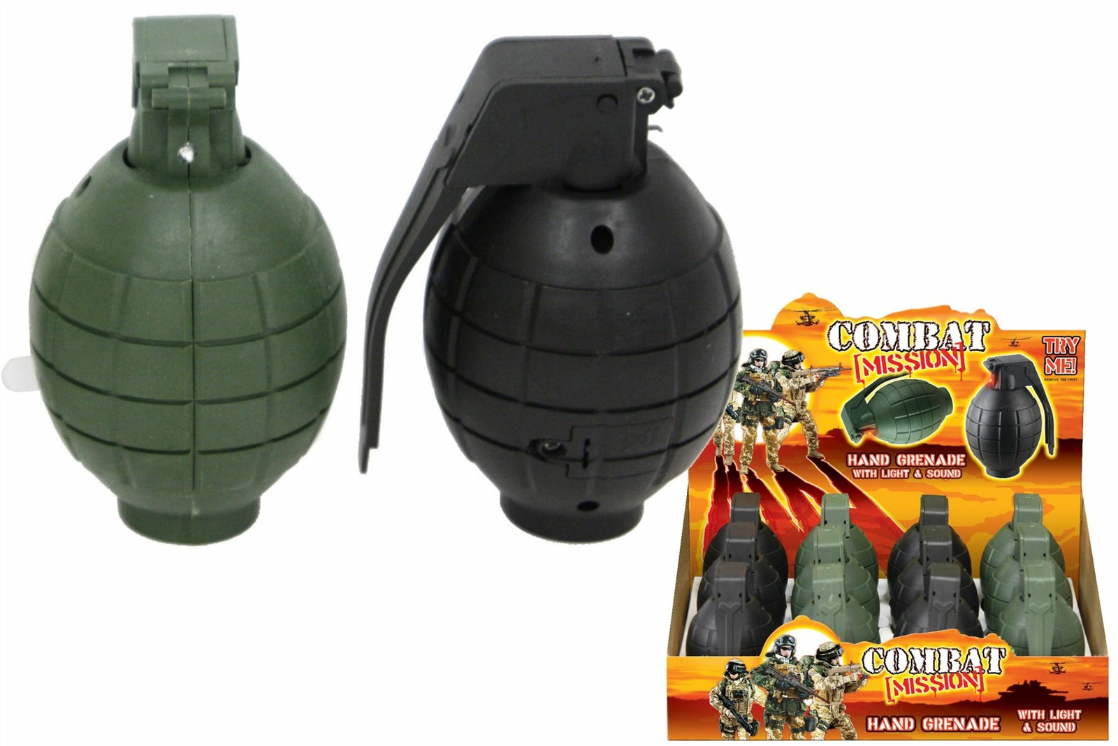 10cm Plastic Toy Hand Grenade With Lights & Sound Fancy Dress Party Bag ...