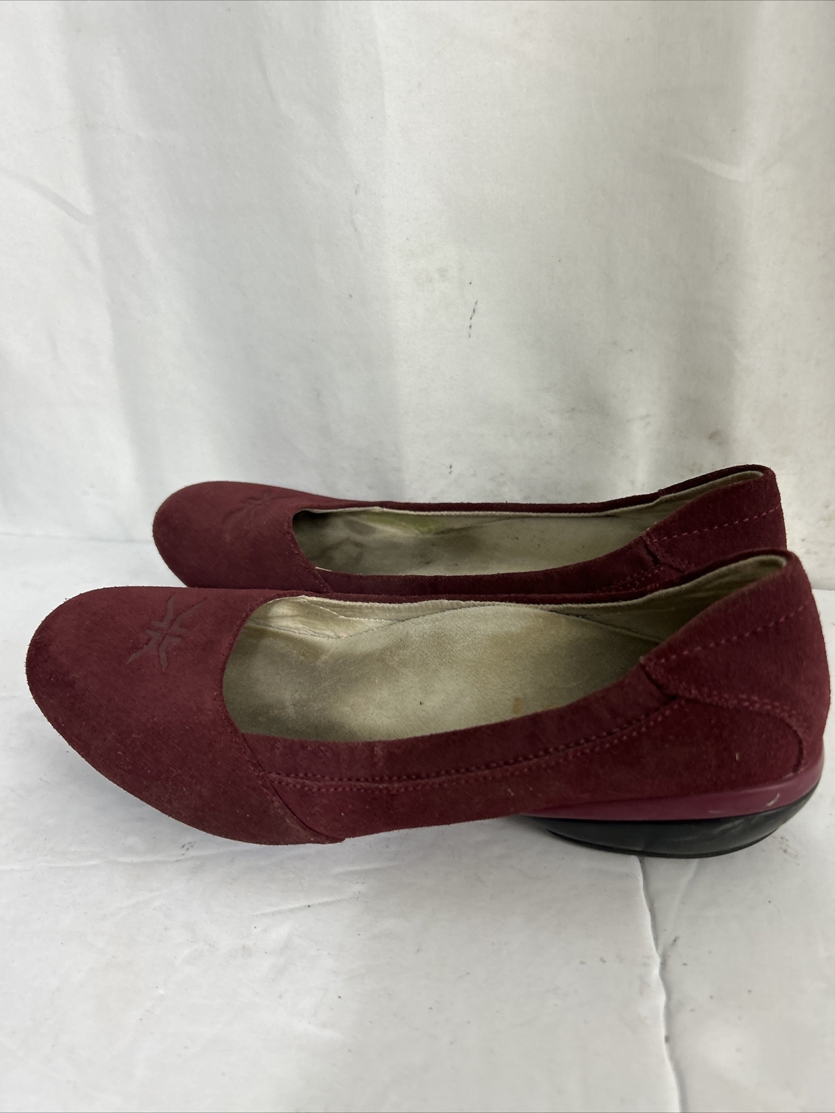 KURU Shoes Maroon Suede Slip on Flats Comfort Loafer 201801 Womens Size ...