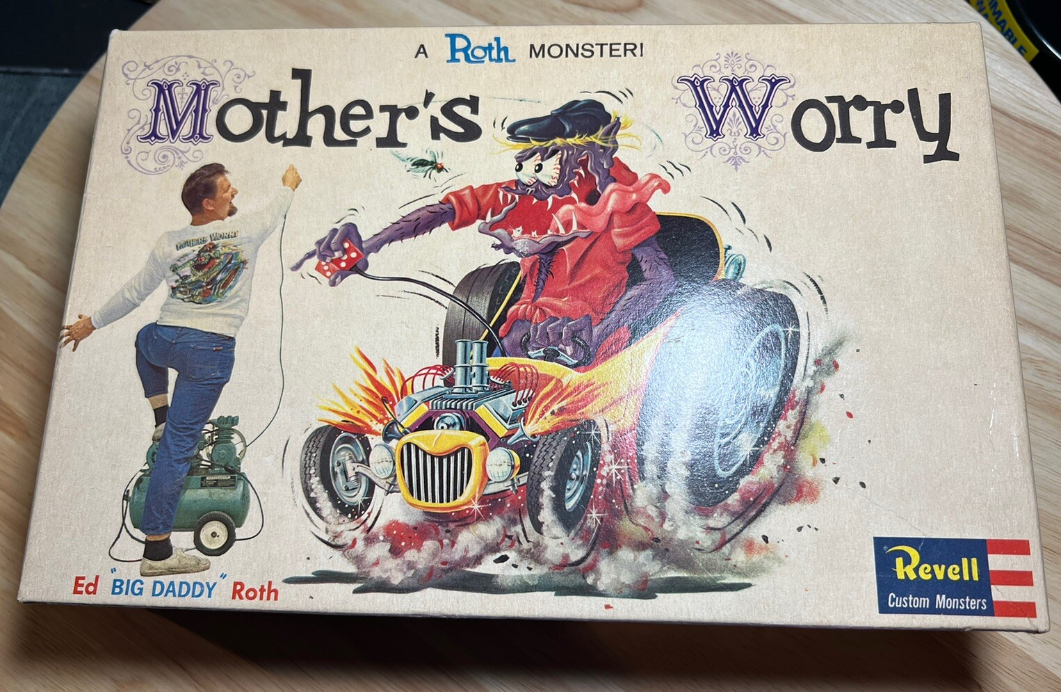 1963 REVELL ED ROTH RAT FINK “MOTHERS WORRY” MONSTER Dragster Model Kit ...