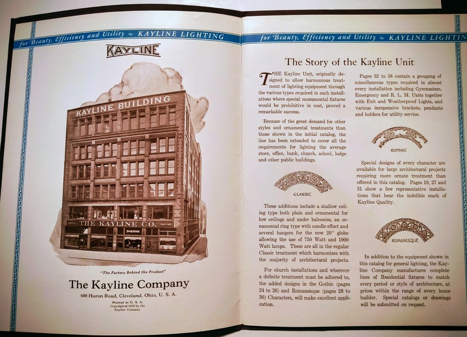 1929 Kayline ORIGINAL Lighting Catalog Pre-Depression Era Prices | eBay