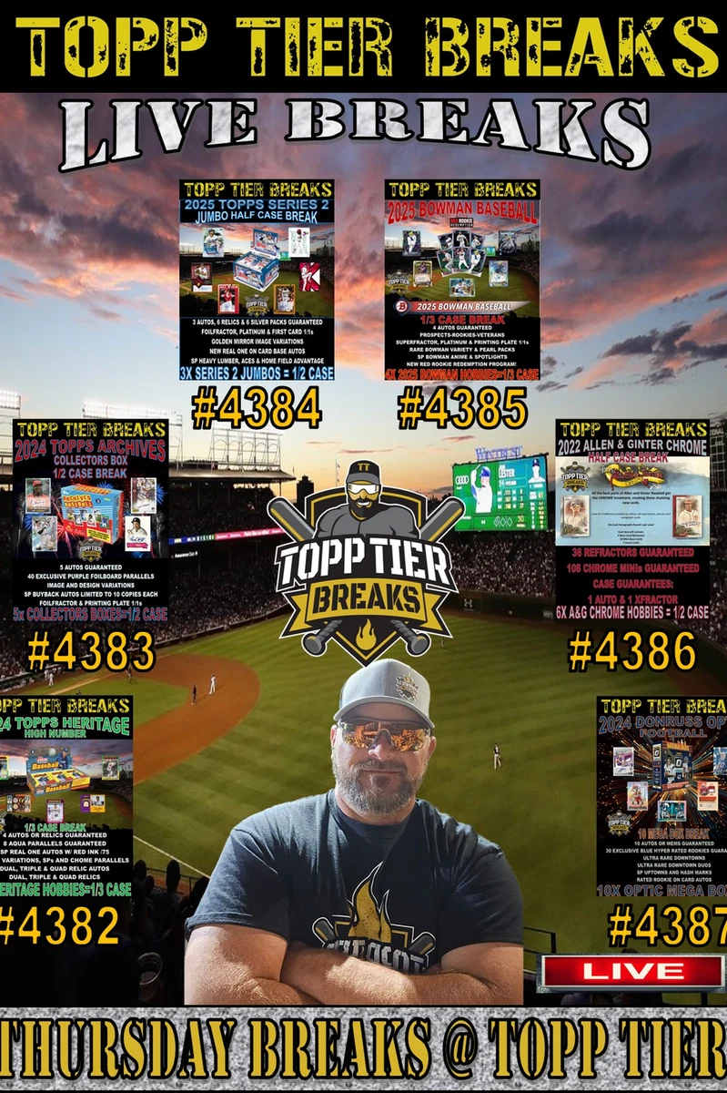 THURSDAY AFTERNOON CASE BREAKS @ TOPP TIER WITH JAMES ON EBAY LIVE ...