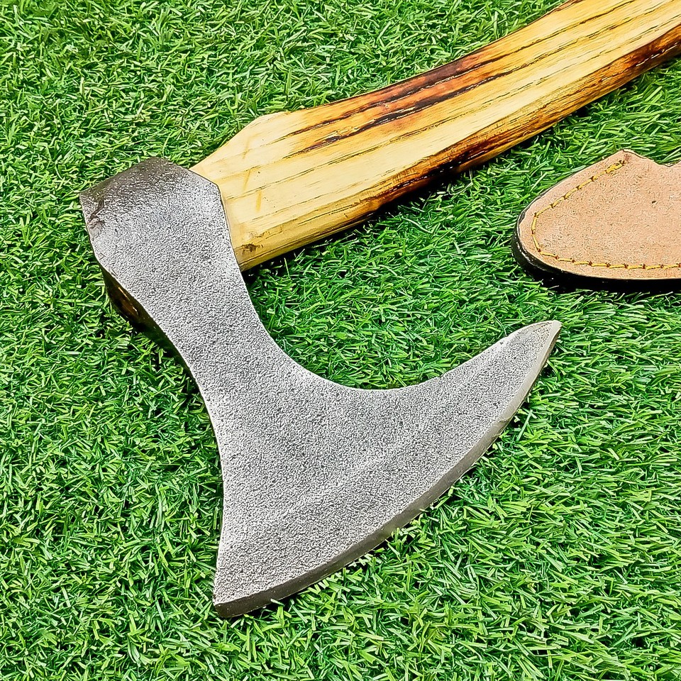 HAND FORGED Carbon Steel Hatchet VIKING Axe Battle Ready Throwing Axe ...