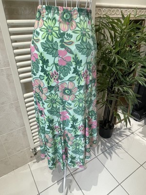 New Size 18-20 Michele Hope Pink/Green Asymmetric Hem Maxi Skirt BNWT ...