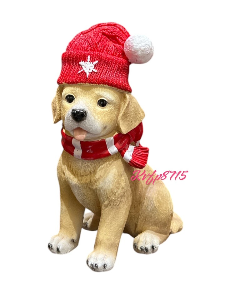Christmas Golden Retriever/ Lab Statue Hat Humane Society 10” NWT Dog ...