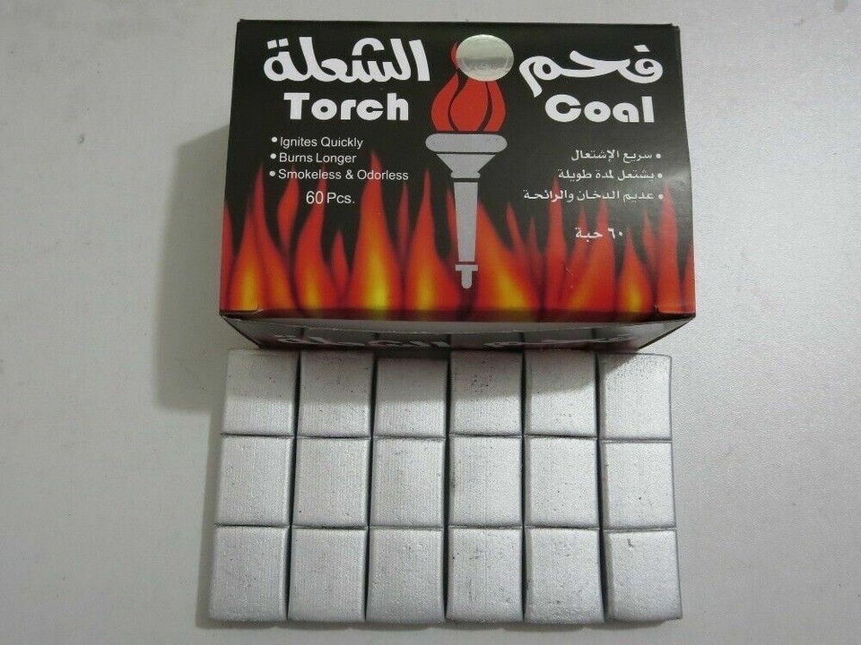 Silver Torch Coal 60pcs in box-Ignites Quickly-Burns Longer- Smokeless ...