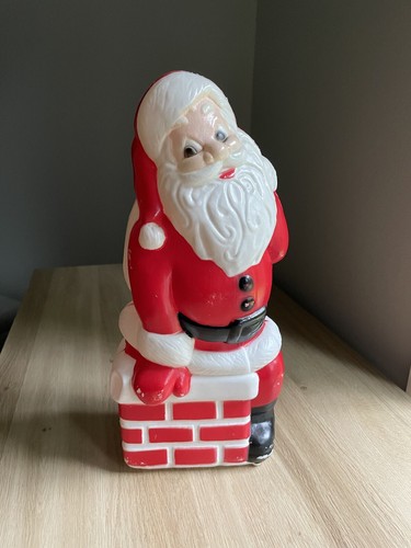 Vintage General Foam Plastics Blow Mold 14” Santa Chimney Christmas ...