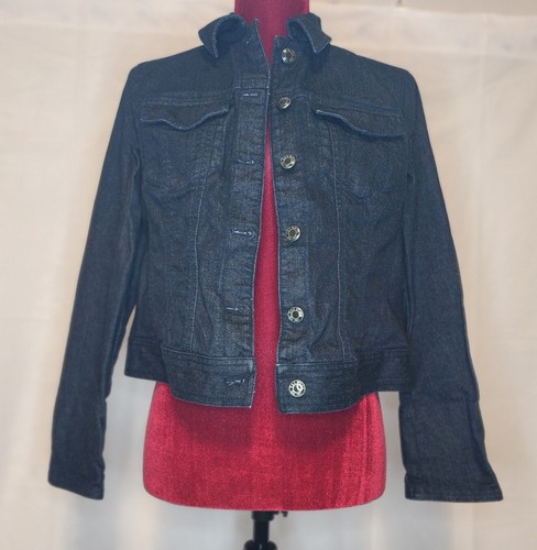 Talbots Womens Classic Trucker Denim Jacket Blue Button Front Pockets ...