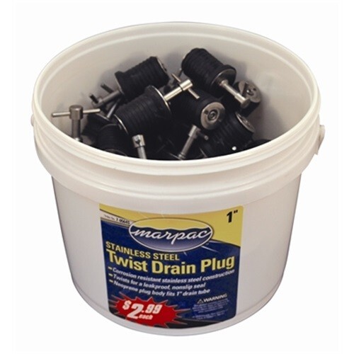 1" Twist Drain Plug Stainless Steel Livewell Baitwell Hull Boat Bucket ...