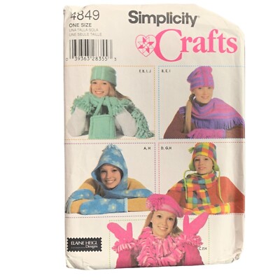 Simplicity Crafts 4849 Pattern for Scarves Hats & Mittens - uncut | eBay