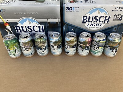 Busch Light Fishing Beer CAN Sets 2024 & 2025 8 CANS! Empty Top Opened ...