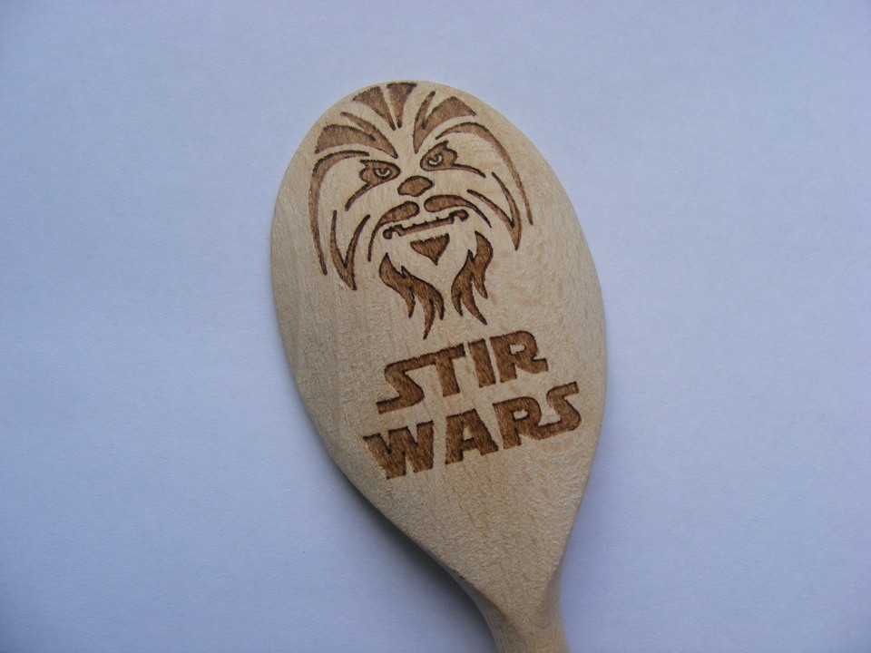 STAR WARS STAR TREK DR WHO CHEWIE DARTH VADER BAKING WOODEN SPOON ...
