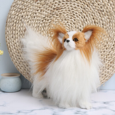 Realistic Papillon Dog Model Toy Doll Ornament HomeDecor Photography ...