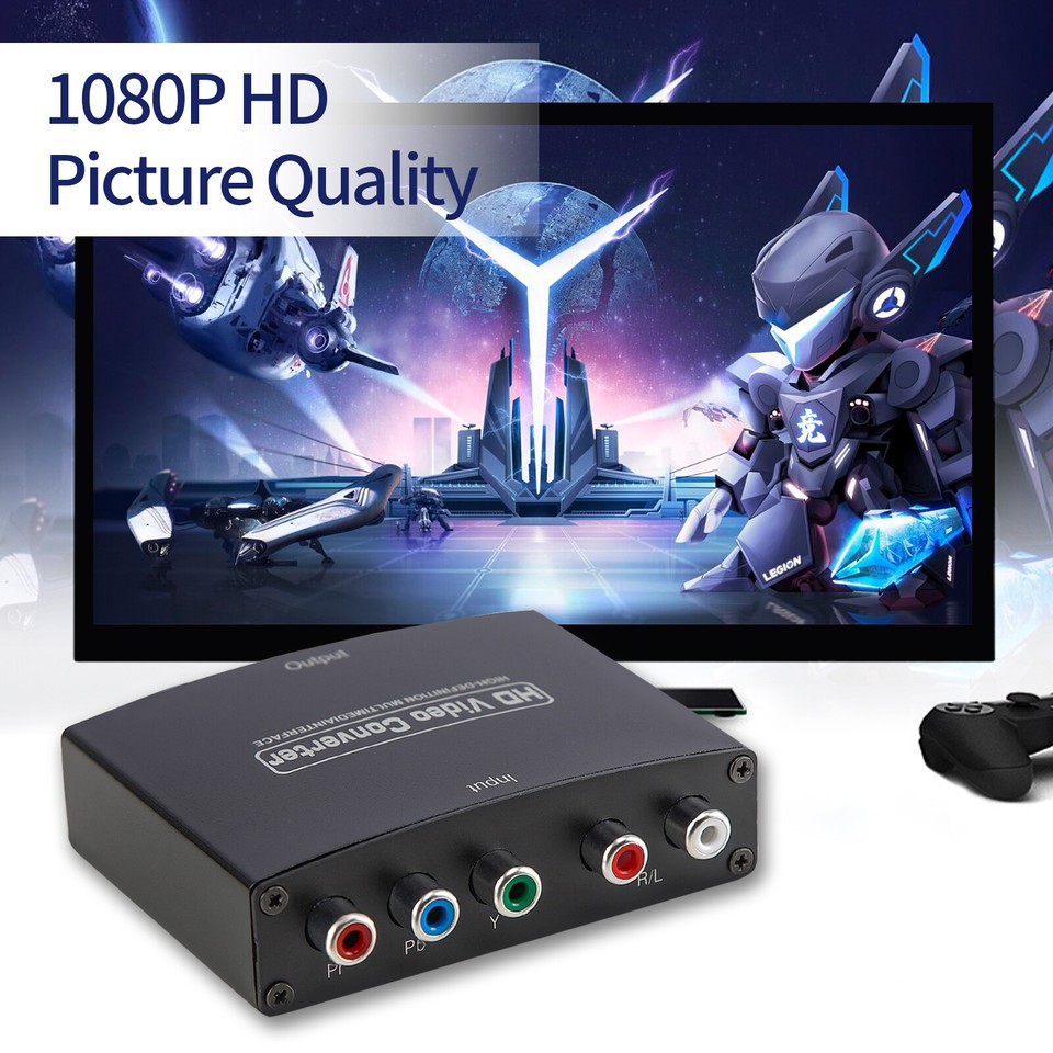1080P 5RCA RGB Component YPbPr To HDMI Video Adapter + R/L Audio ...