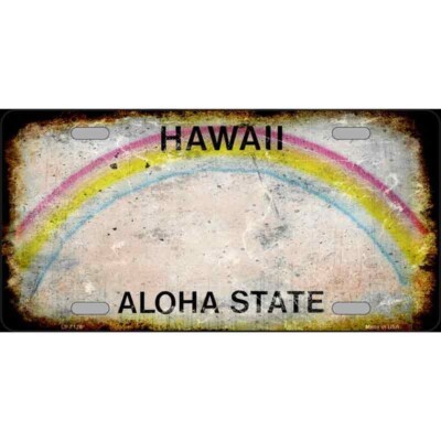 Hawaii State Rusty License Plate Metal Sign Plaque Art Car Truck Wall ...