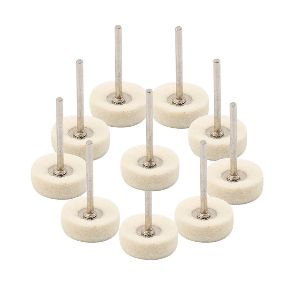 10pcs Wool Felt Polishing Buffing Wheel Polisher Disc Pad Rotary Tool ...