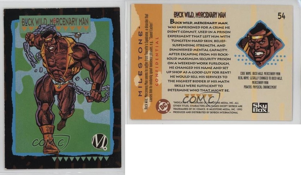 1993 SkyBox Milestone: The Dakota Universe Buck Wild Mercenary Man #54 ...