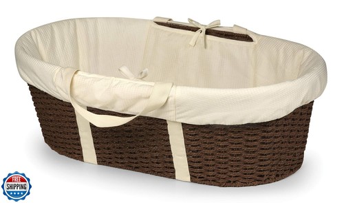 Badger Basket Woven Moses Changing Basket - Portable Baby Diaper ...