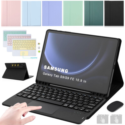 Touchpad Keyboard Case Mouse For Samsung Galaxy Tab A9+ A8 A7 S9 FE S8 ...