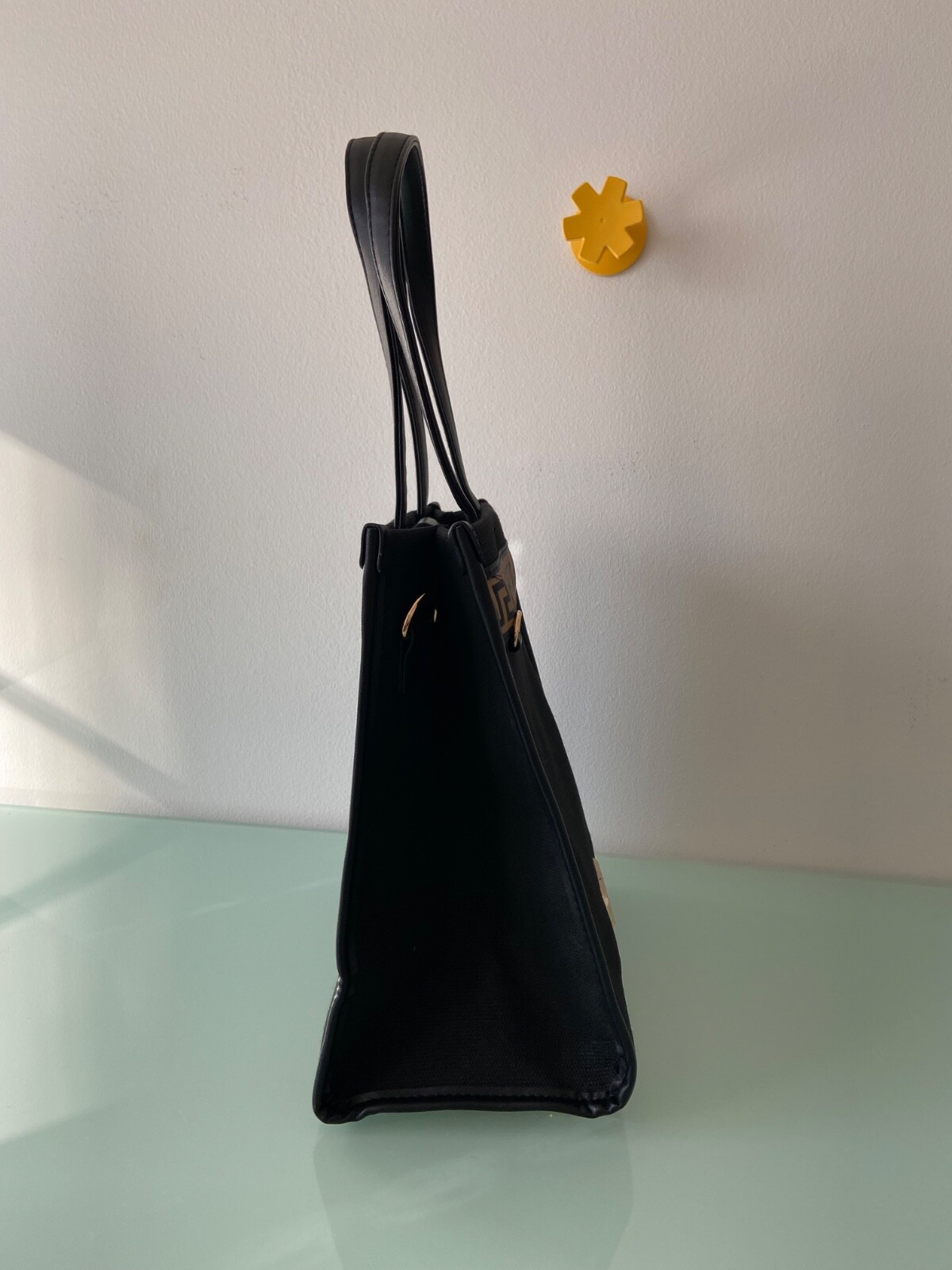 Versace Fragrances Canvas Bag Black Gold Travel Purse Handbag Shoulder ...