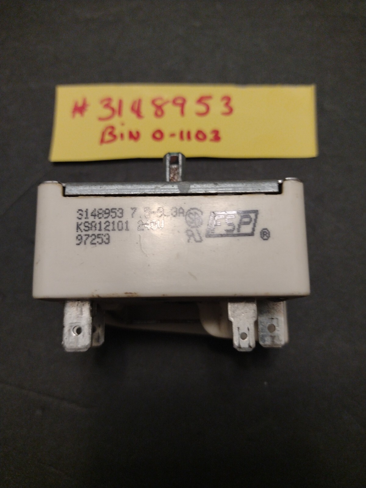 Roper Range FEP310KW Surface Burner Switch 3148953, 7.5-9.3A, WP3145983 ...