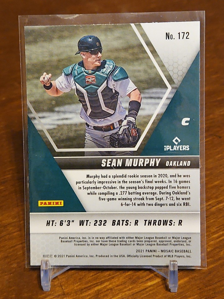 2021 Panini Mosaic Base #172 Sean Murphy - Oakland A's | eBay