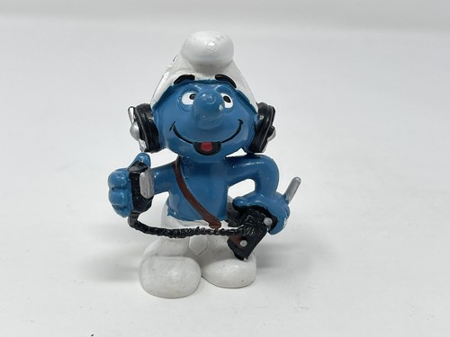 Smurfs CB Operator Smurf 20143 Black Gear Figure Vintage PVC Toy ...