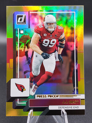 J.J. Watt Arizona Cardinals 2022 Donruss Gold Holo Press Proof Premium ...