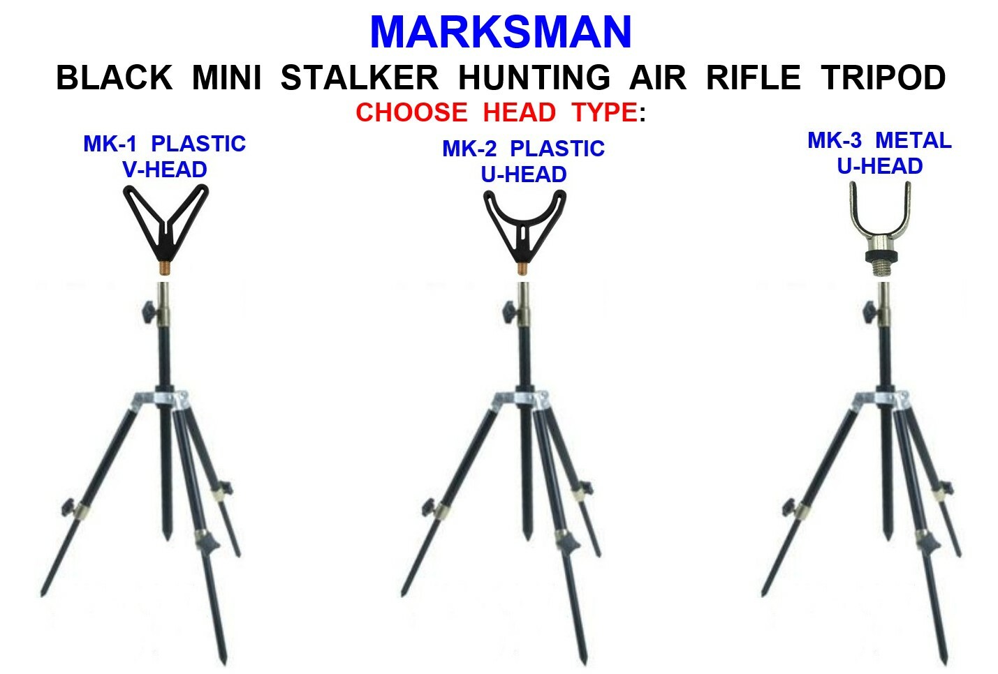 MARKSMAN BLACK STALKER TELE TRIPOD HUNTING TARGET SHOOTING GUN AIR ...