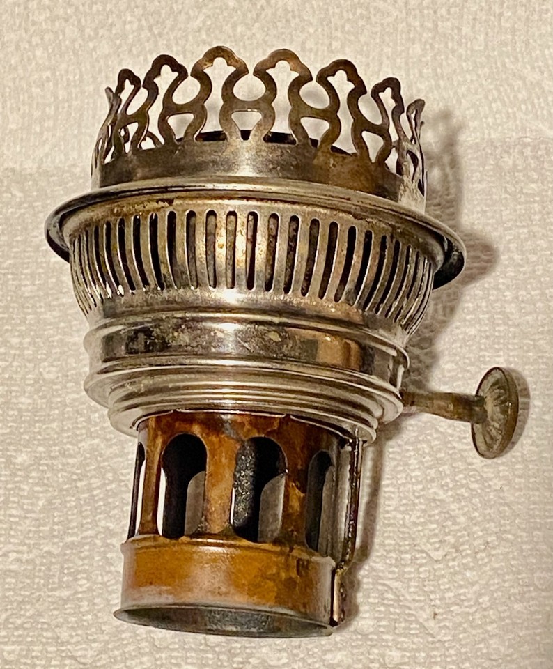 Antique c. 1895 B & H / Rayo Kerosene Oil Lamp BRASS Burner Wick Raiser ...