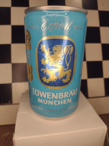 LOWENBRAU SPECIAL BEER empty 12oz CAN w/ LION, Miller Push Tab Opened ...