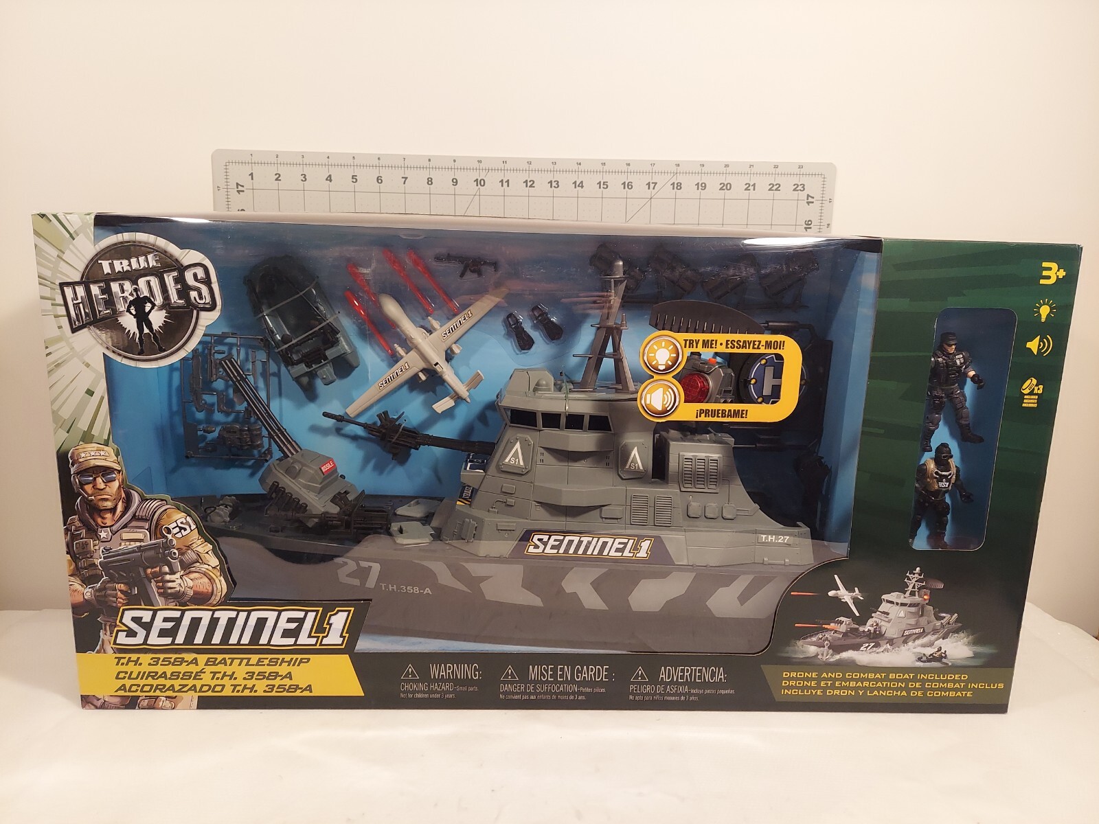 2016 True Heroes 3.75'' SENTINEL 1 BATTLESHIP Toys R Us Military 🏭 ...