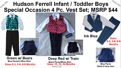 Hudson Ferrell Infant / Toddler Boys Special Occasion 4 Pc. Vest Set ...