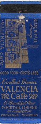 Valencia Cafe, Cheyenne, Wyoming Matchbook | eBay