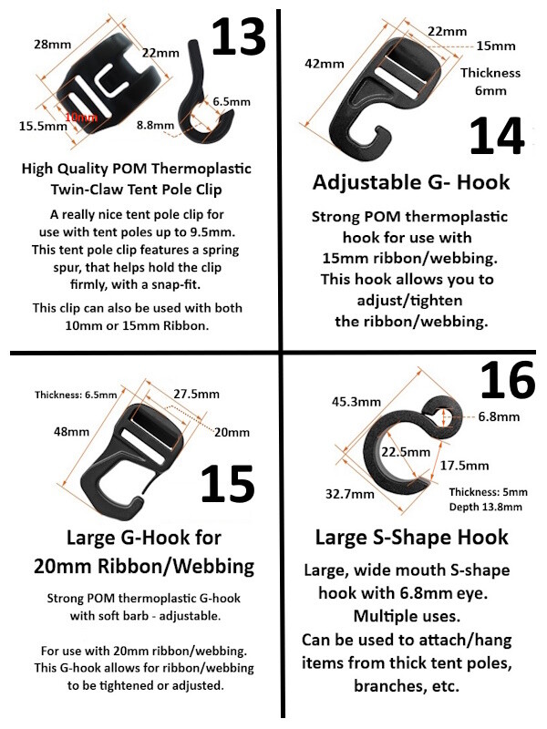 Plastic Camping Accessories: Buckles, Clips, Toggles, O-Rings, Hooks ...