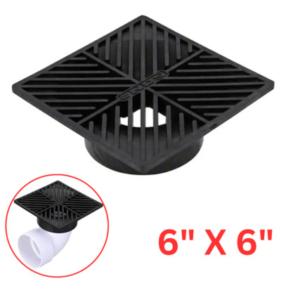 6 in. Plastic Square Drainage Grate in Black | eBay